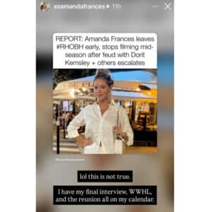 RHOBH Newcomer Amanda Frances Denies Quitting Filming Mid-Season ...