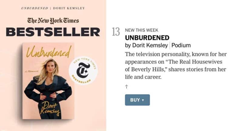 Dorit Kemsley's Unburdened Is A NYT Best Seller ... But Was Labeled ...